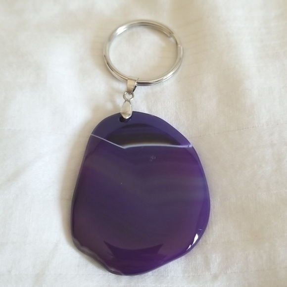 Accessories | Vintage Silver Purple Quartz Keychain | Poshmark